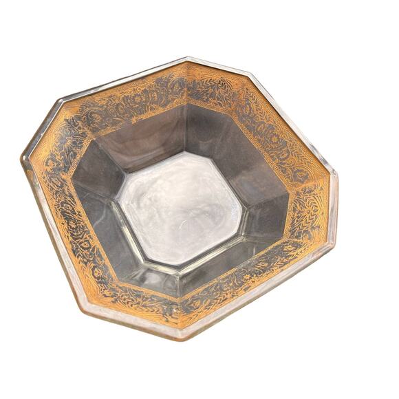 Unknown | Dining | Vintage Octagon Centerpiece Bowl With Gold Trim ...